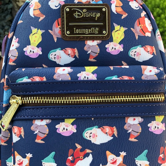 Loungefly | Bags | Loungefly Disney Seven Dwarfs Aop Mini Backpack ...